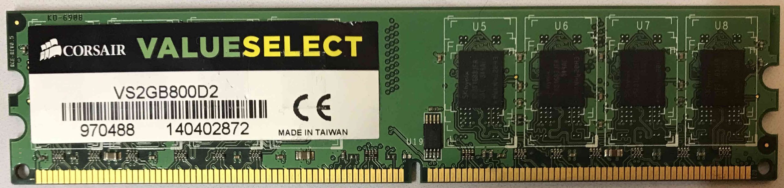 2GB 2Rx8 PC2-6400U Corsair – Arbeitsspeicher RAM