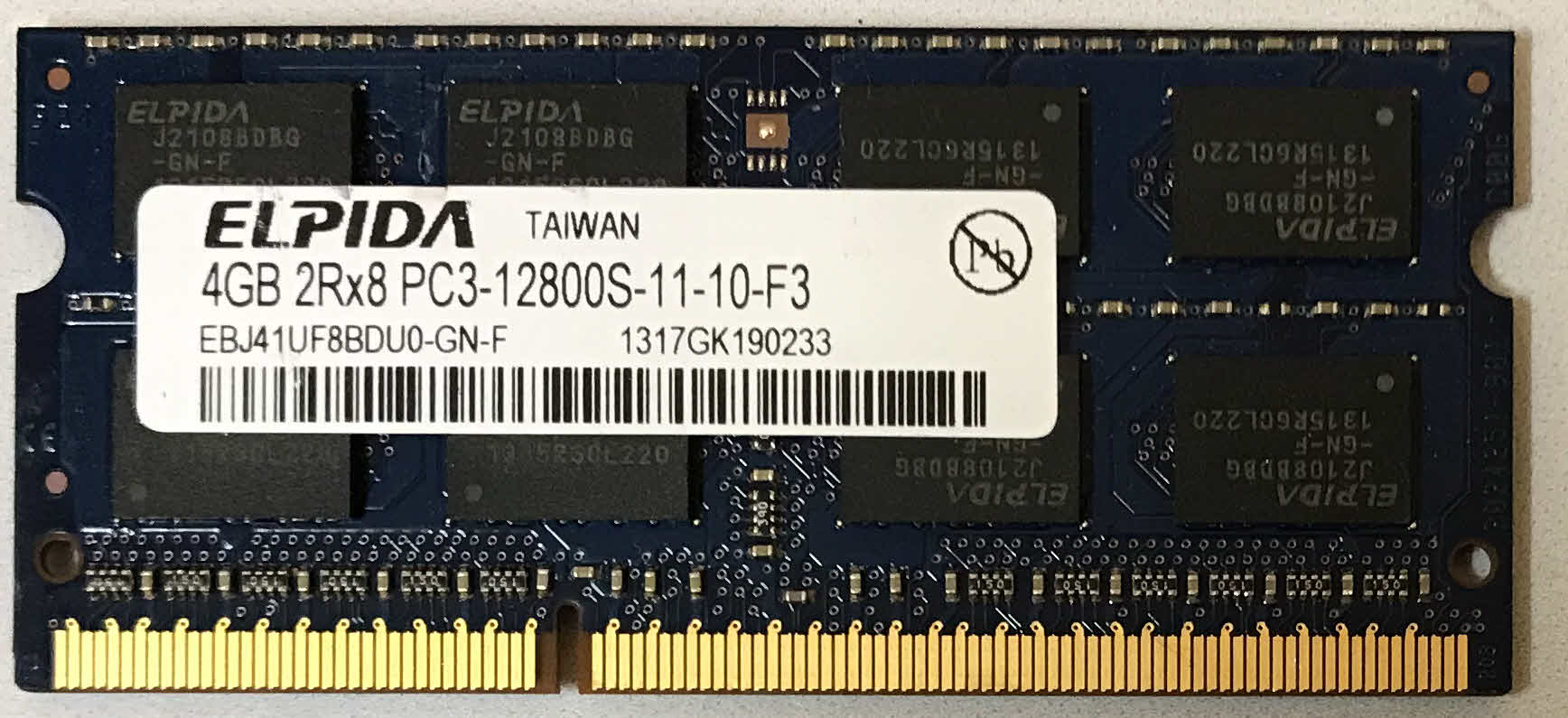 4GB 2Rx8 PC3-12800S-11-10-F3 Elpida – Arbeitsspeicher RAM