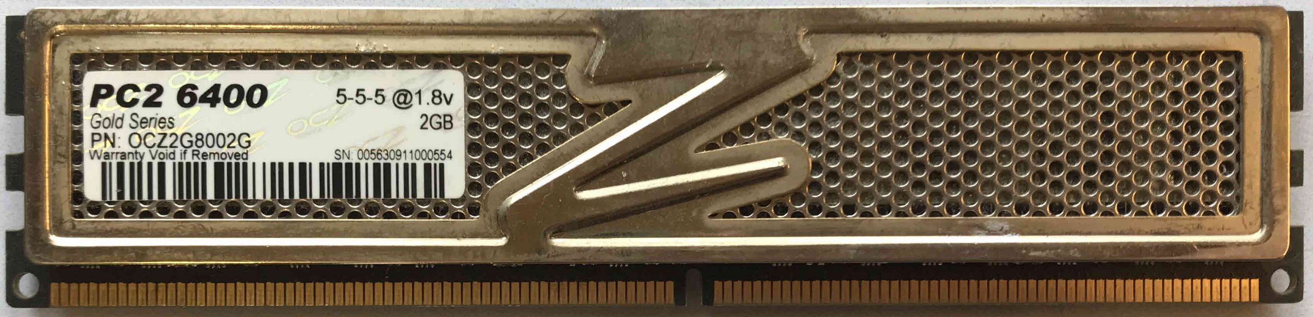 2GB 2Rx8 PC2-6400U OCZ Gold edition – Arbeitsspeicher RAM