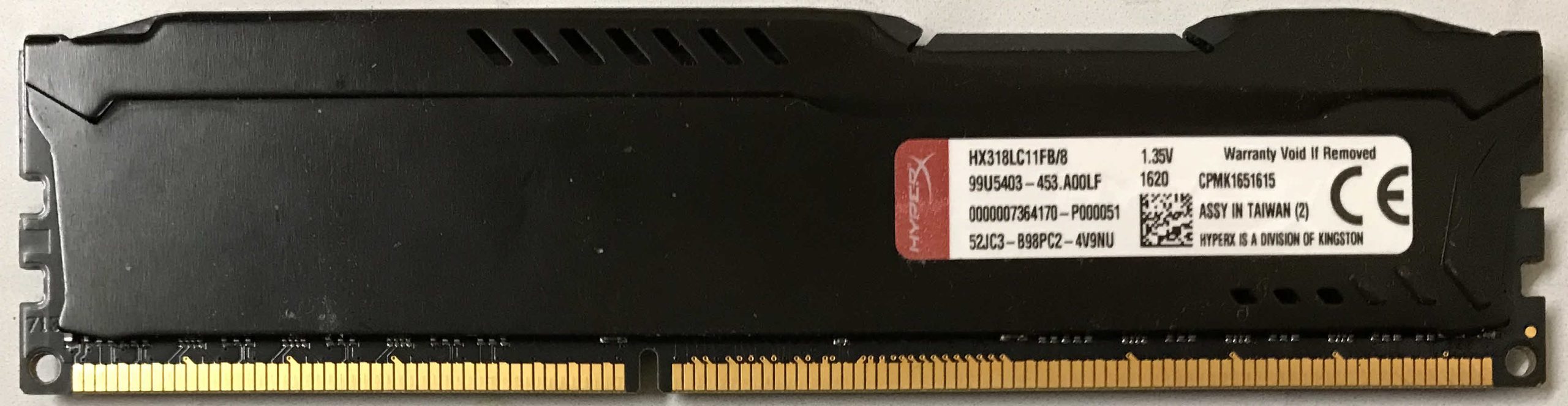 8GB 2Rx8 PC3L-12800U Kingston Fury HyperX – Arbeitsspeicher RAM