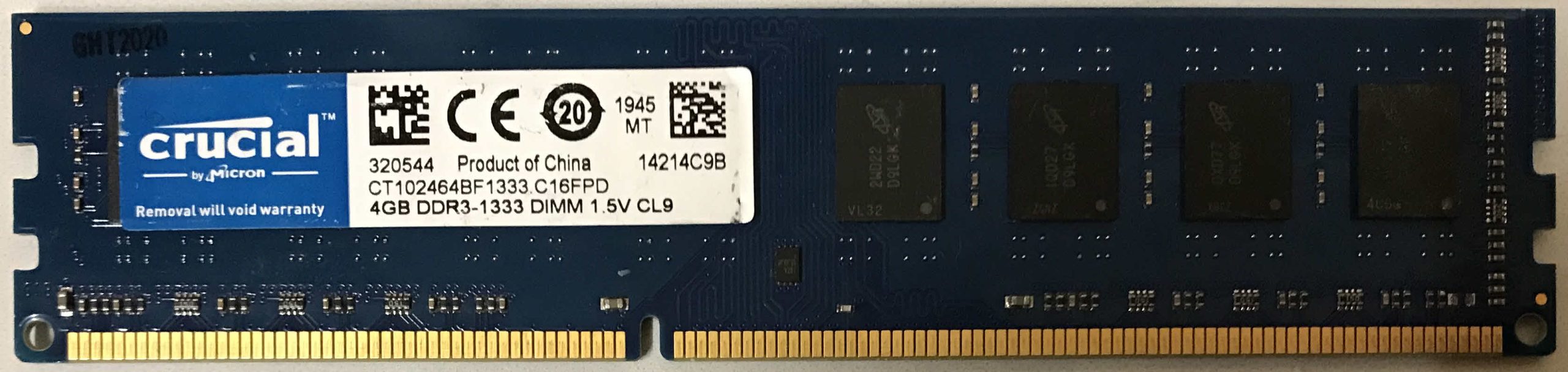 4GB 2Rx8 PC3-10600U Crucial – Arbeitsspeicher RAM